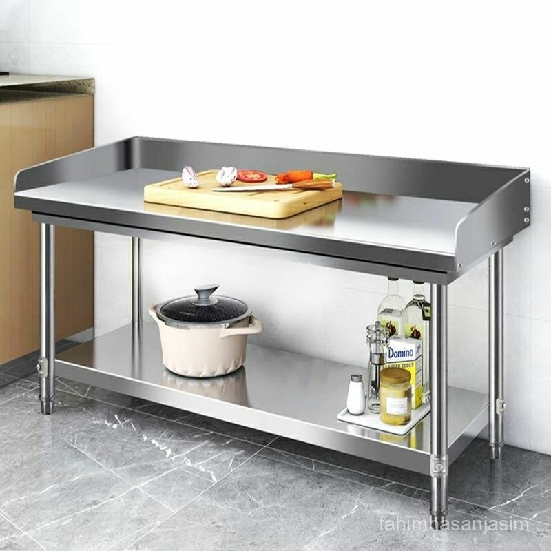 J-H/ Z1TKitchen Stainless Steel Enclosure Workbench Double-Layer Milk ...