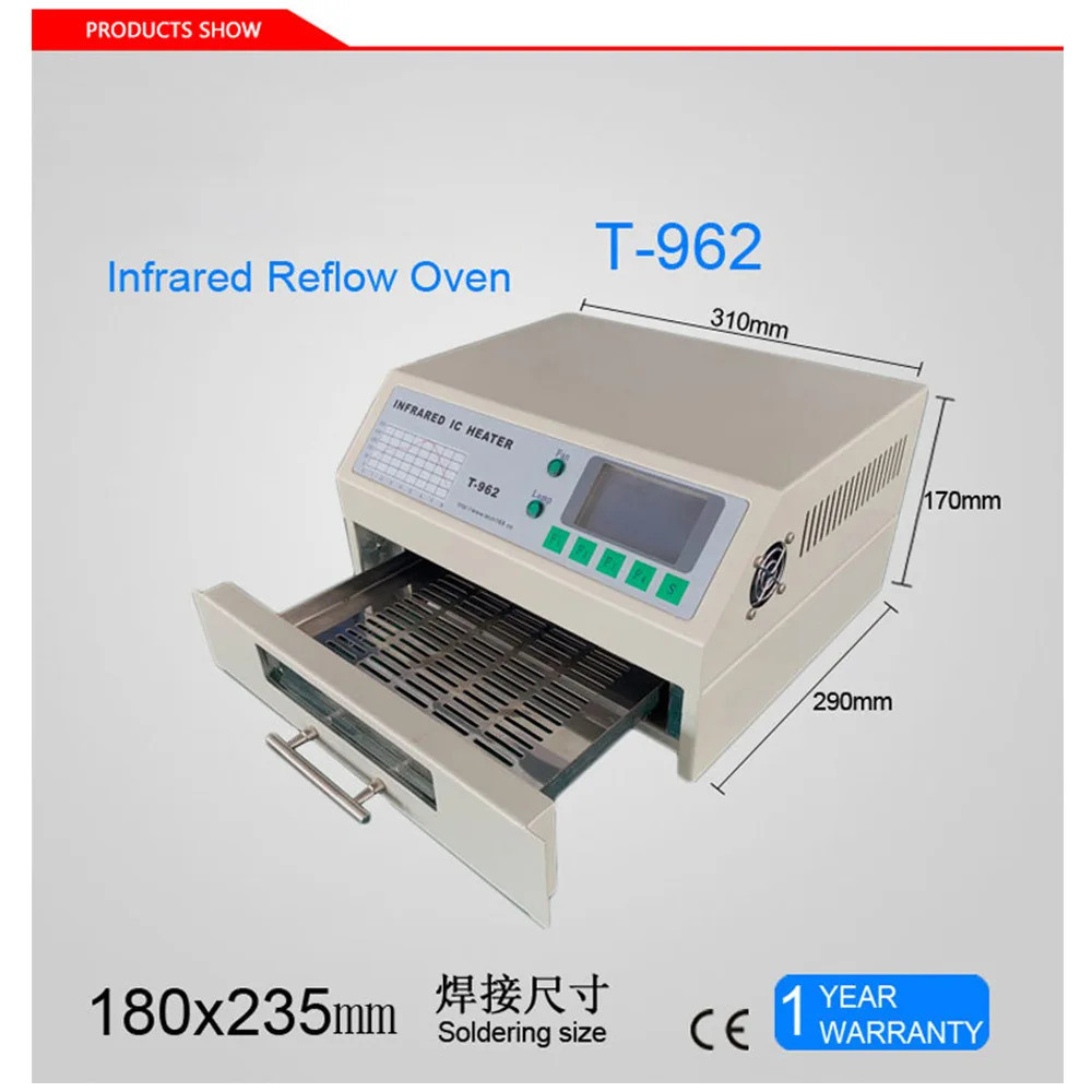 T-962 110V/220V Desktop Reflow Oven Infrared IC Heater Soldering ...