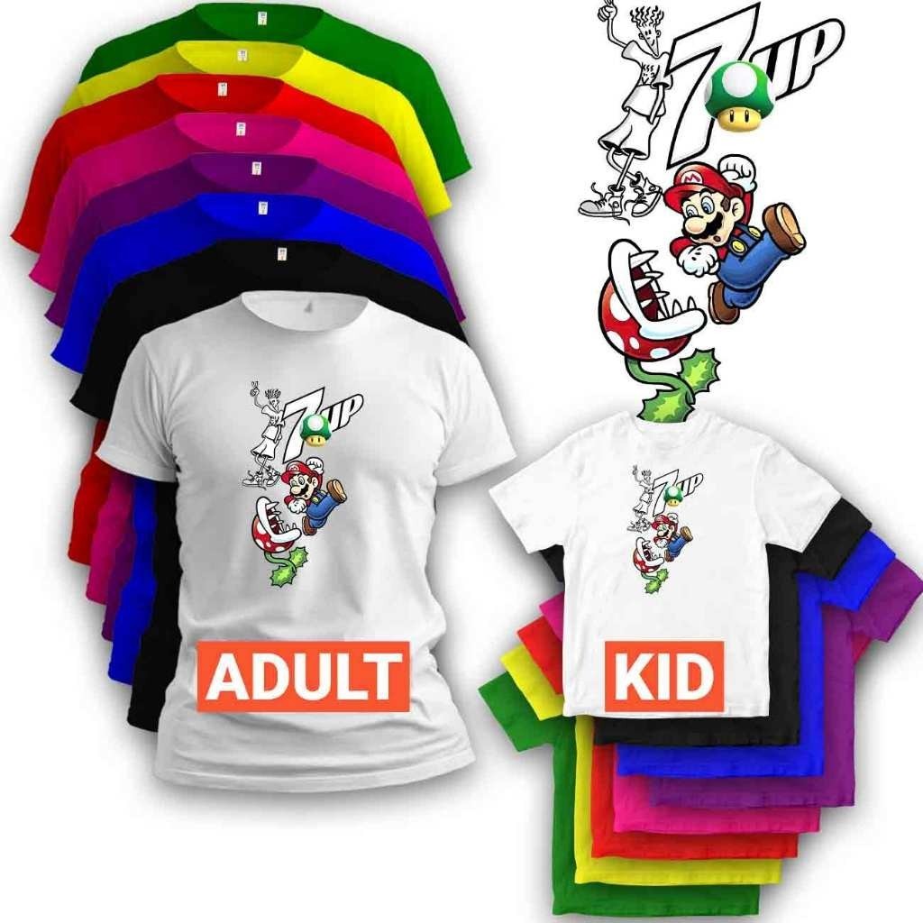 Fido Dido 7up Super Mario Tshirt Kanak Unisex Kemeja Boy Fashion Girl ...