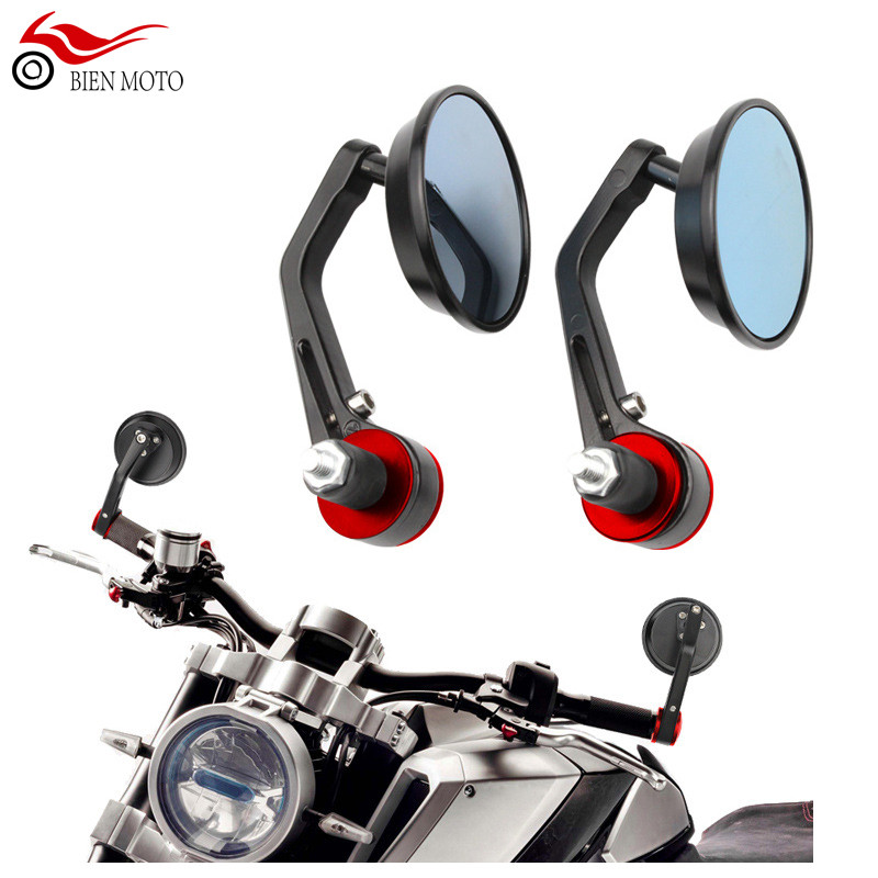 Universal Motorcycle Mirrors Round Folding Bar End Side Mirror for ...