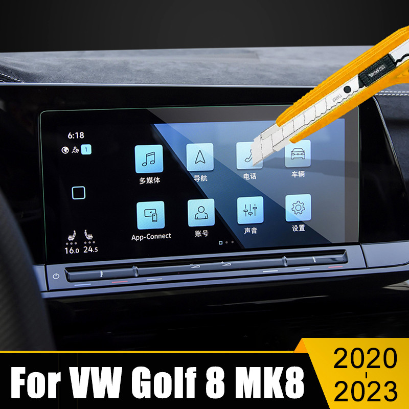 Tempered Glass Sticker For Volkswagen VW Golf 8 MK8 2020 2021 2022 2023 ...
