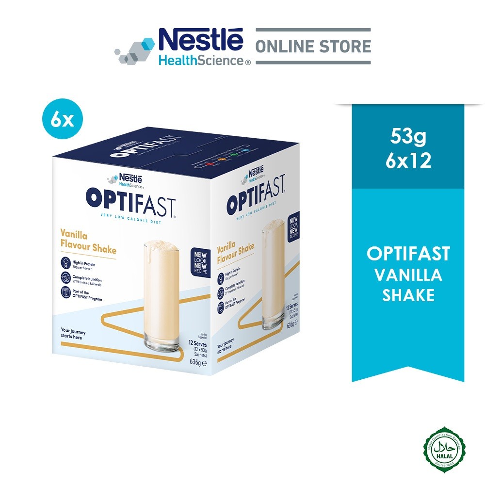 NESTLE OPTIFAST MILK SHAKE VANILLA, Weight Lost Meal Replacement 12x53g ...