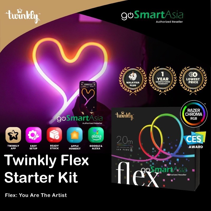 goSmart Asia Twinkly Flex Starter Kit - App-controlled 192 LED RGB 2M ...