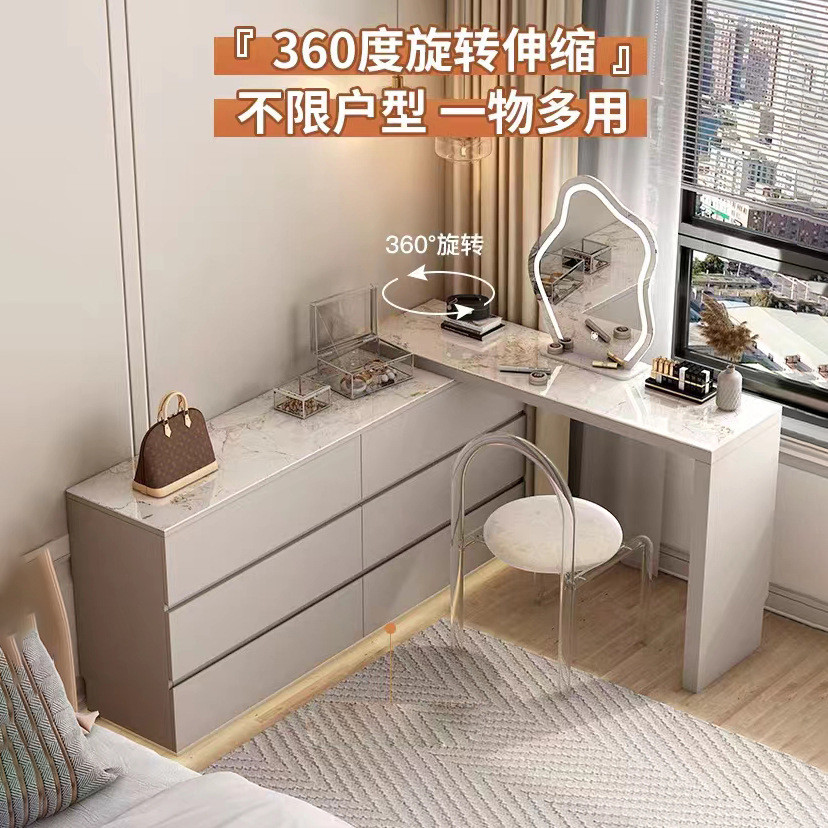 JY-8/Dresser Integrated Storage Cabinet Wooden Cream Style Dressing ...