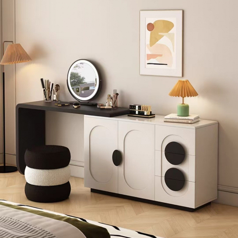 JY-8/Italian Minimalist Dressing Table Storage Cabinet Integrated Cream ...