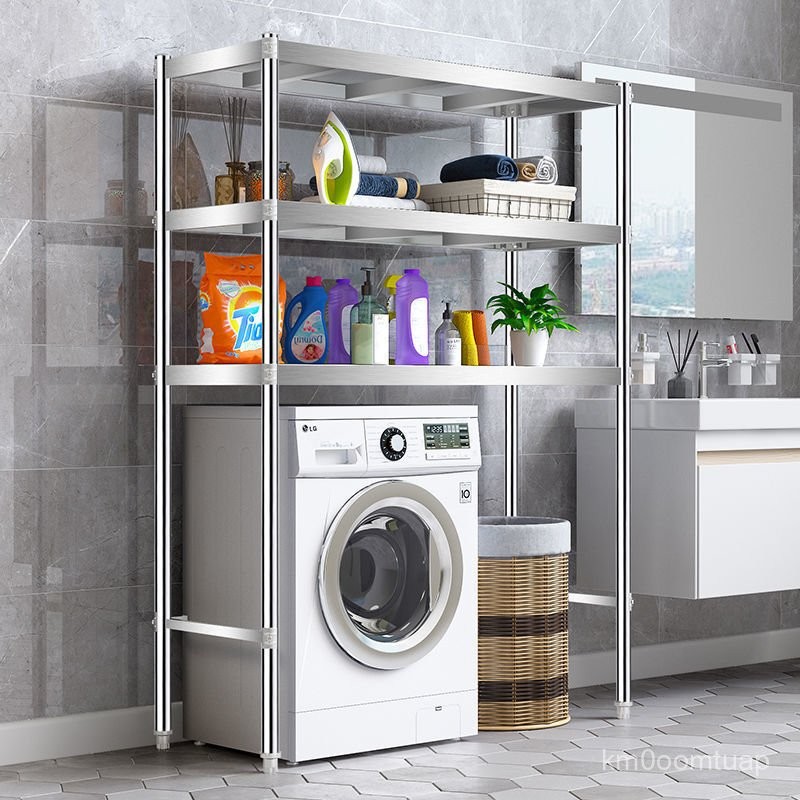 M/Washing Machine Storage Rack Stainless Steel Roller Floor Multi-Layer ...