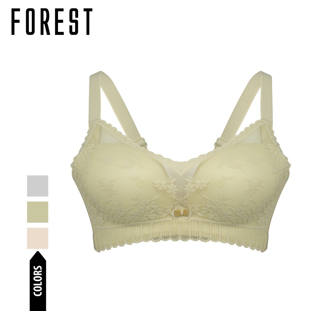 (1Pc) Forest Ladies Nylon Spandex Non Wire Lace Push Up Bra Selected ...