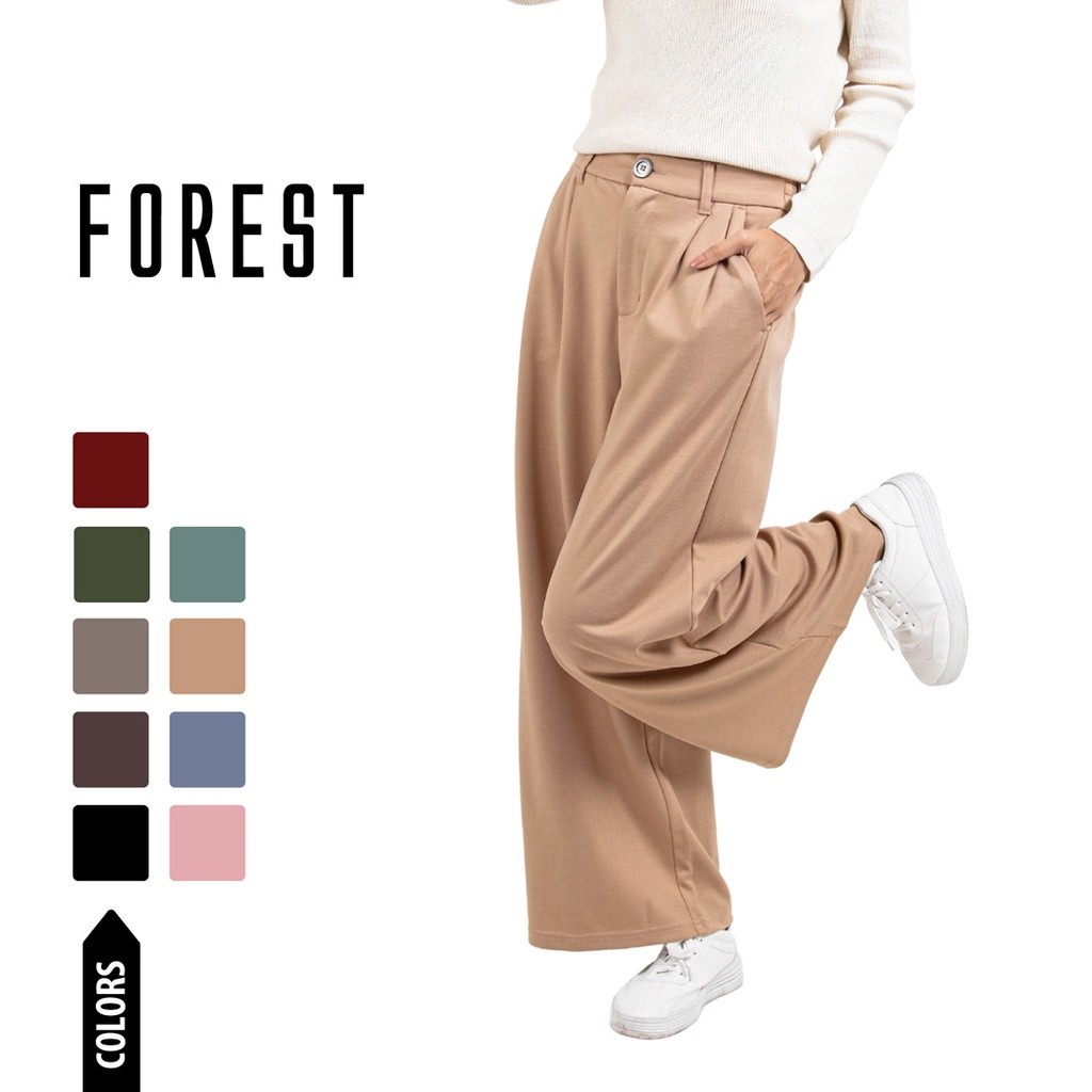 Forest Ladies Wide Leg Roman Women Pants | Seluar Perempuan Palazzo ...