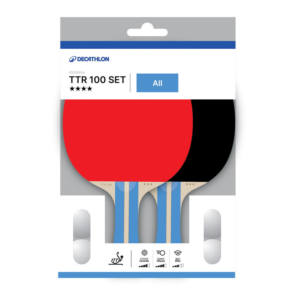 Decathlon Table Tennis Bat 100 Beginners (Good Handling, Lightweight ...