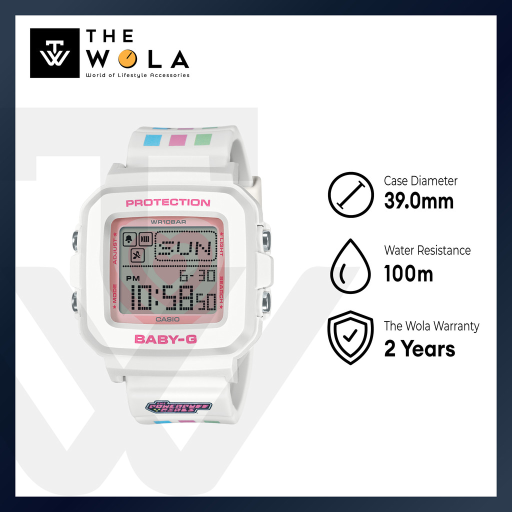 (2 Years Warranty) Casio Baby-G The Powerpuff Girls Collaboration BGD-10KPP-7 Women Dgital Watch ...