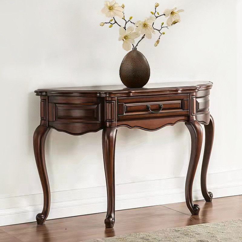 J-H/American Style Solid Wood Entryway Table Semi-Circular Entryway ...