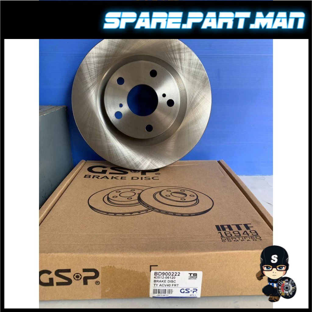 GSP TOYOTA CAMRY ACV40/50 FRONT BRAKE DISC ROTOR (1 SET) SPM | Shopee ...