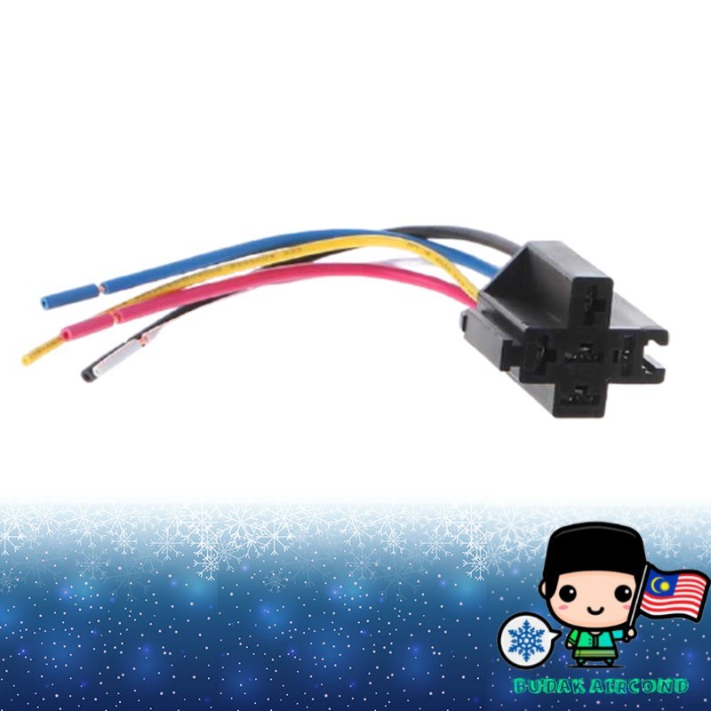 UNIVERSAL Pre Wired 5 Pin Relay Mounting Base Socket Holder 12V 24V 40A ...