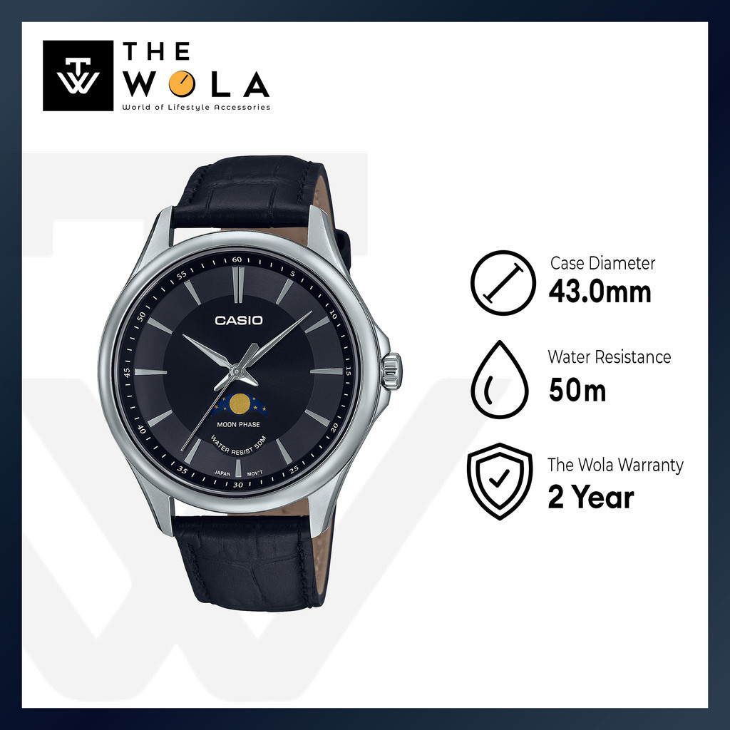 (2 Years Warranty) Casio Moon Phase Men's Analog Watch MTP-M100L-1A ...