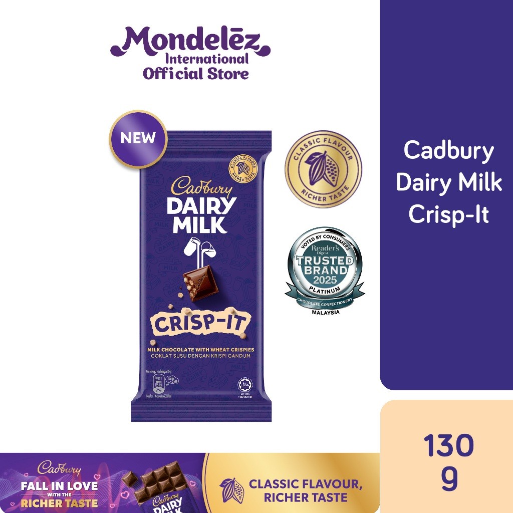 Cadbury Dairy Milk Crisp-It 130G | Shopee Malaysia