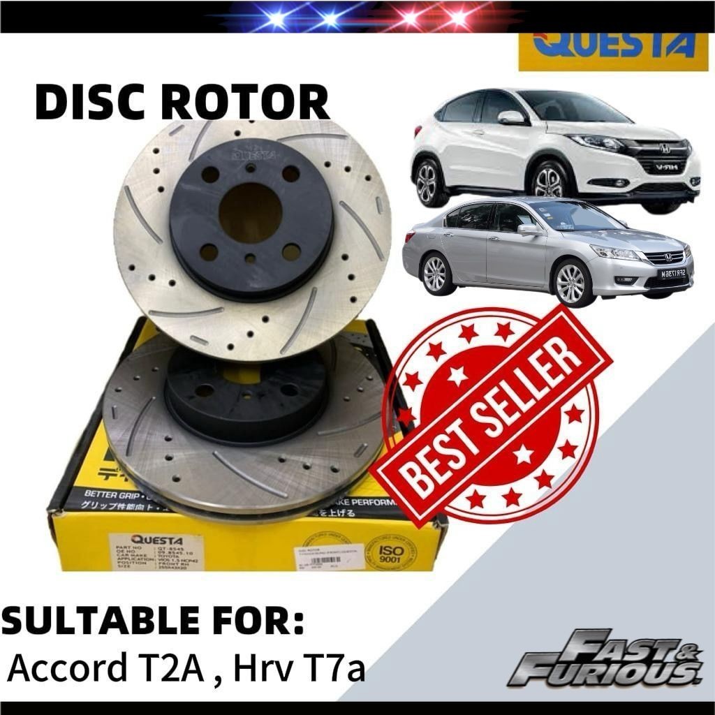 Honda Accord T2a , Hrv T7a Front Disc Rotor Set (2pcs) (QUESTA) | Shopee Malaysia