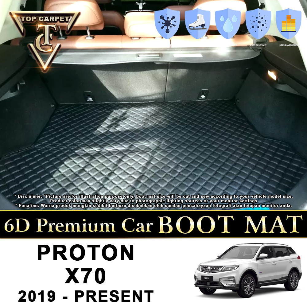 Top Carpet PROTON X70 ( 2019 - 2025 ) Car Boot Mat PU Leather Cargo Mat ...