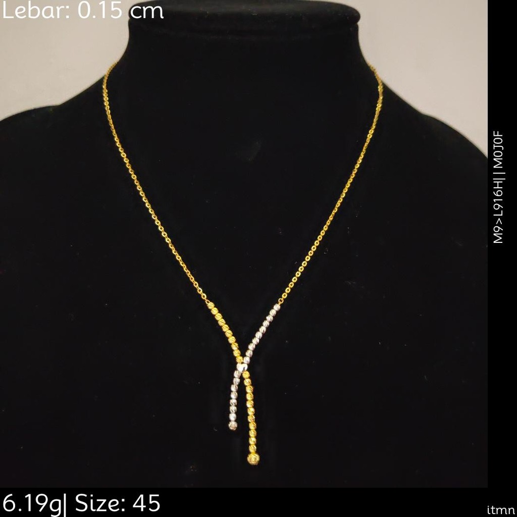 Emas916, R. Leher Choker Love Itmn2.5 Btk X Polo L1.5 1.5 cm Pd 1460 P509 45 | Shopee Malaysia