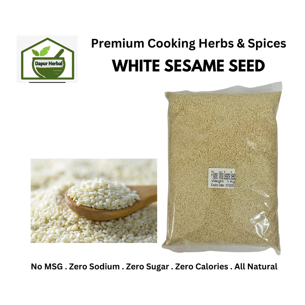 Dapur Herbal Halal White Sesame Seed 1000gm (1kg) | Bijan Putih | 白芝麻 ...