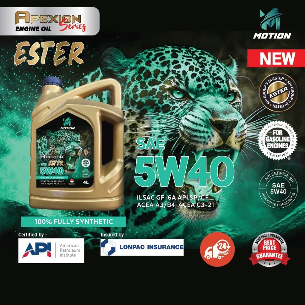 MOTION Ester Apexion API SP Fully-Synthetic Engine Oil (4L/5W40 ...