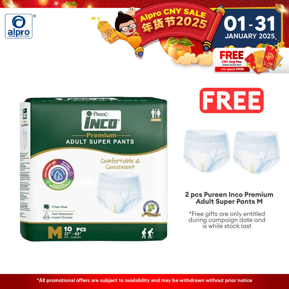 Pureen INCO Premium Adult Super Pants | Size: M (10pcs/pack) | Shopee ...