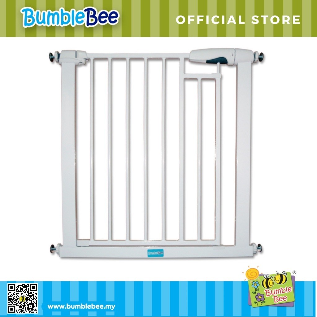 Bumble Bee Baby Safe Auto-Close Magnetic Gate and Extensions - White ...