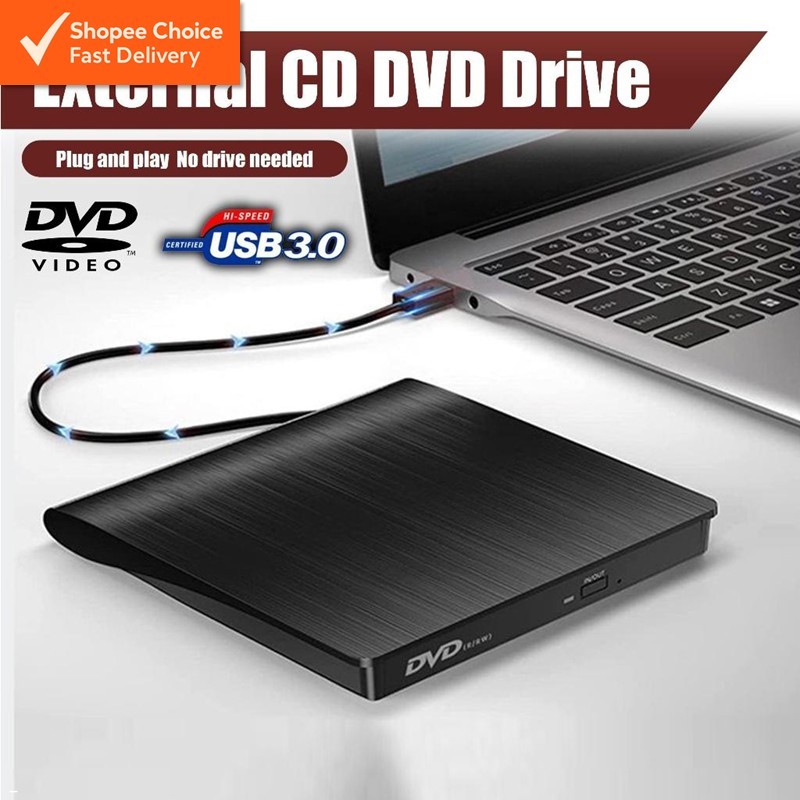 USB External CD/DVD Drive Portable Optical Disc Reader Writer | DVD-RW ...