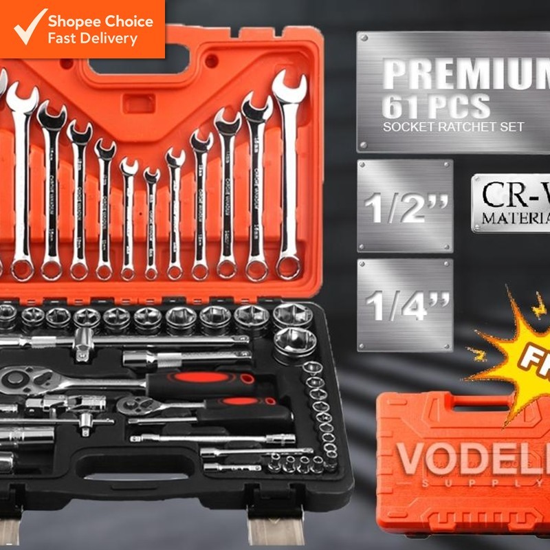 46PCS / 53PCS Socket Wrench and Ratchet Spanner Tool Set with Box ...