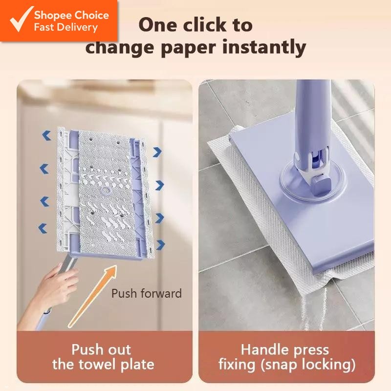 Disposable Towel Mop Small Lazy Mop - Hands-Free Mini Mop Replacement ...