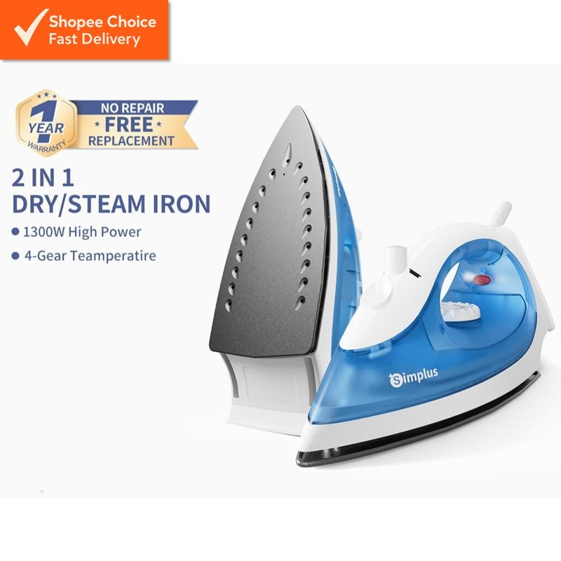 Simplus Iron Steam Garment Steamer | Non Stick Soleplate | 1300W Power ...