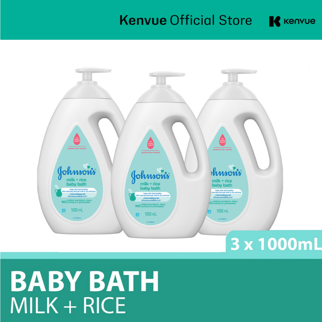 [Bundle of 3] Johnson's Baby Bath Milk + Rice (1000ml) | Shopee Malaysia