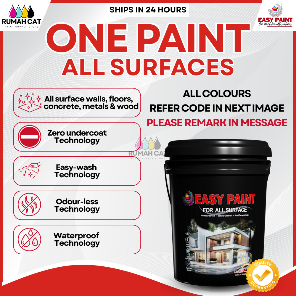 5 Liters EASY PAINT ALL SURFACE - [ALL COLOURS] - Interior & Exterior ...