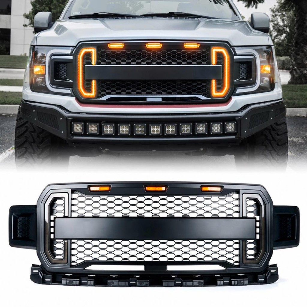 Gobison Pickup Accessories Raptor Bodykit Front Bumper Grille With DRL ...