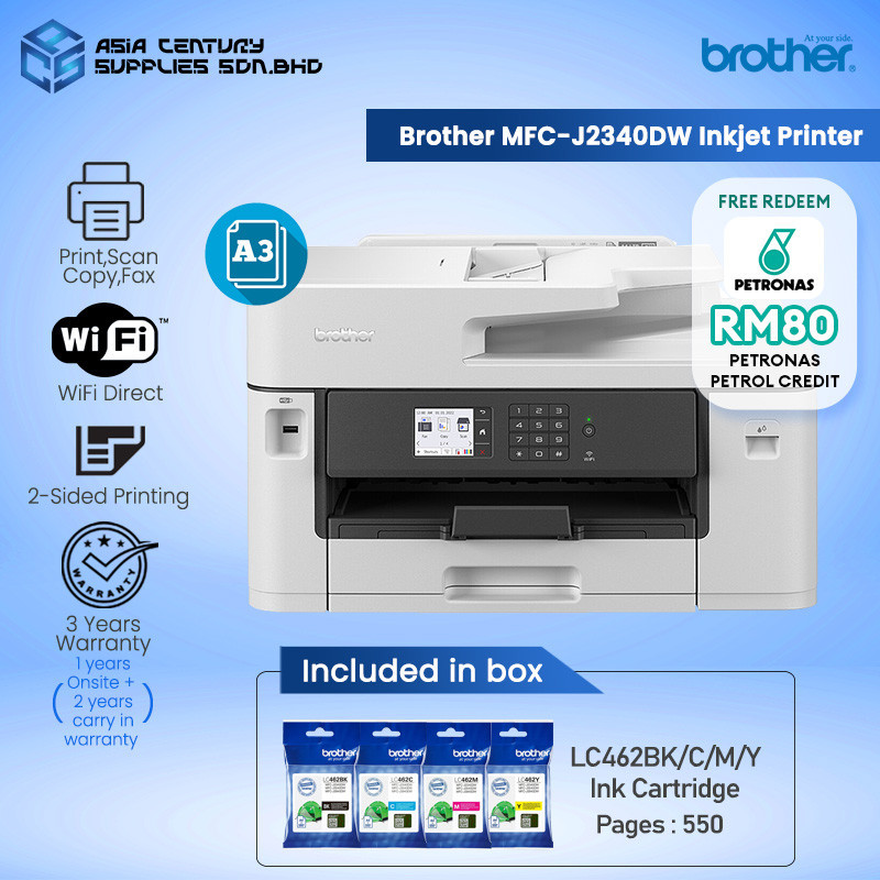 Brother MFC-J2340DW A3 size InkJet Multi-Function Color Printer/Print ...