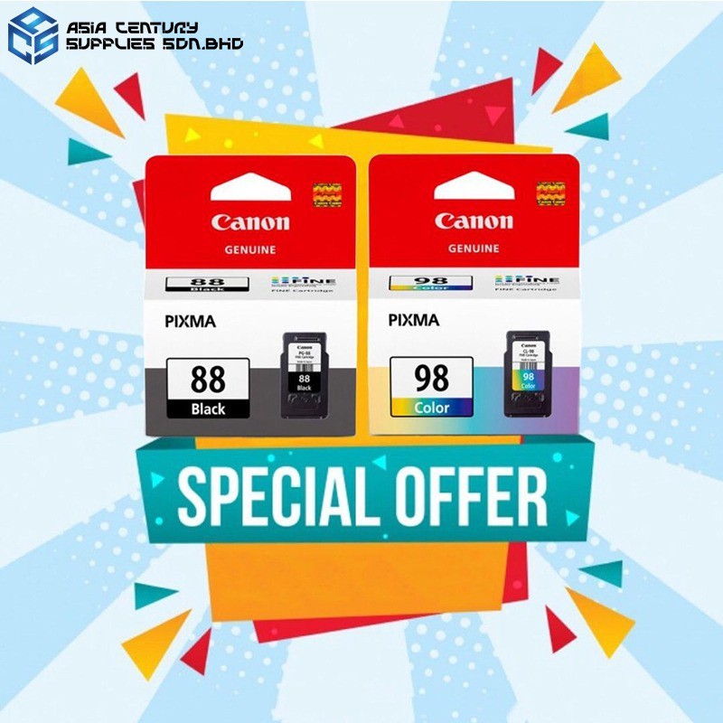 Canon PG-88 (21ML) CL-98 (15ML) Black / Color Original Ink Cartridge For Printer E500 E510 E600 ...