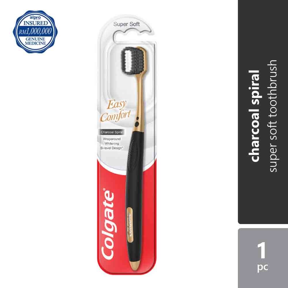 Colgate Easy Comfort Charcoal Spiral Super Soft Toothbrush 1s | Bi ...