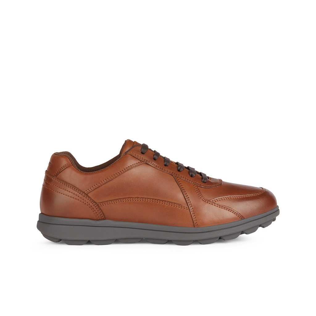 GEOX Men Spherica EC12 Leather Shoes - Cognac U45GRA-00043-C6001S4 ...
