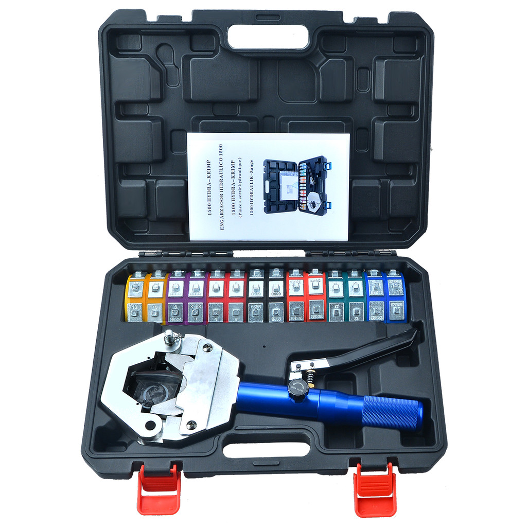 Hydraulic Manual Press AC Hose Crimper Crimping Repair Tool Kit Set ...