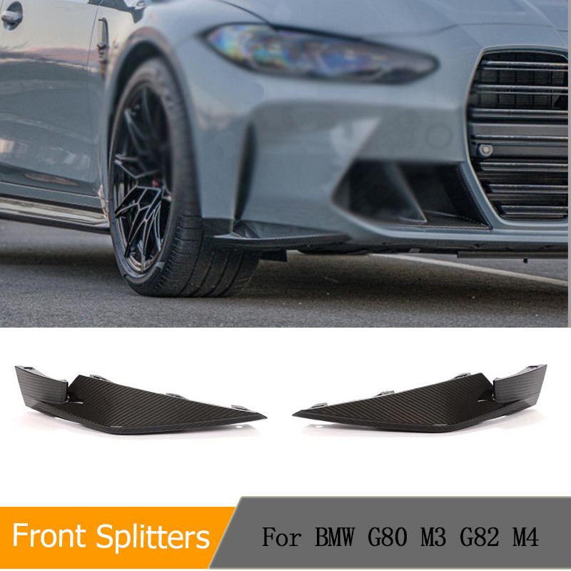 Dry Carbon Fiber Front Bumper Lip Splitters Flaps Apron for BMW G80 M3 G82 G83 M4 2021-2023 ...