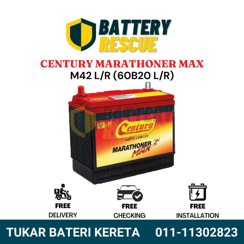 [Installation provided] M42R/L | M42 | 60B20L/R | Century Marathoner Max EFB Battery Stop Start ...
