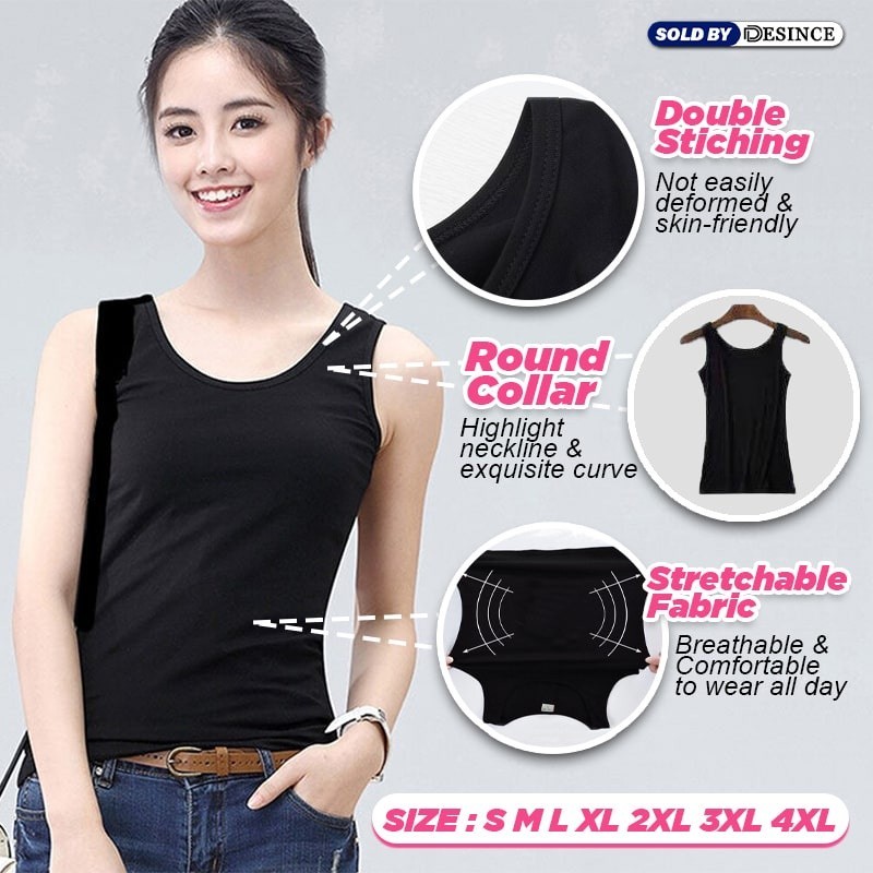 🇲🇾 DESINCE Women Singlet Multi Color Camisole Inner Tank Top Sleeveless ...