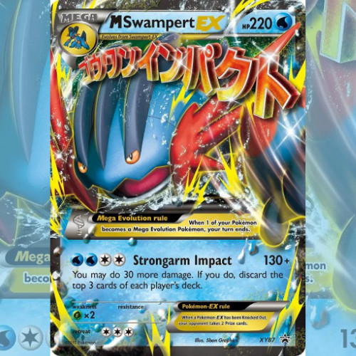Mega ex M Swampert EX #XY87 tcg ptcg pokemon card free top loader and ...