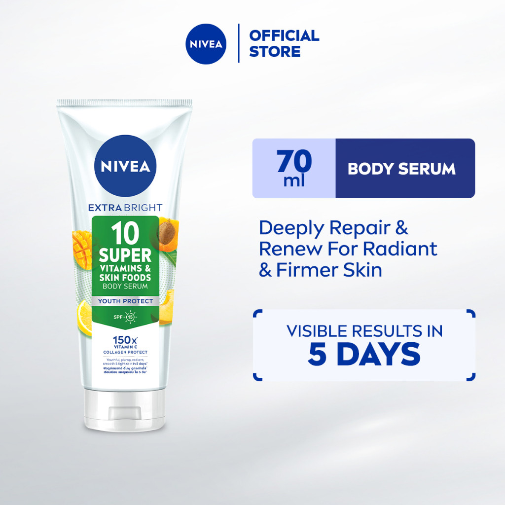 NIVEA Body Extra Bright 10 Super Vitamins & Skin Foods Youth Protect ...