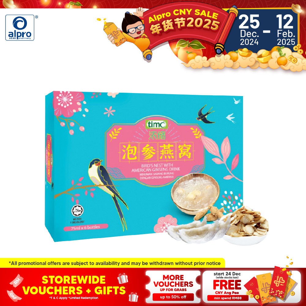 Timo Birds Nest With American Ginseng Drink 75ml x 6 | CNY Gift Set ...