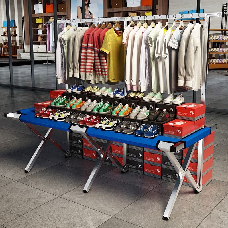 M/Night Market Stall Clothes Stall Folding Shelf Stall Table Floor Push ...