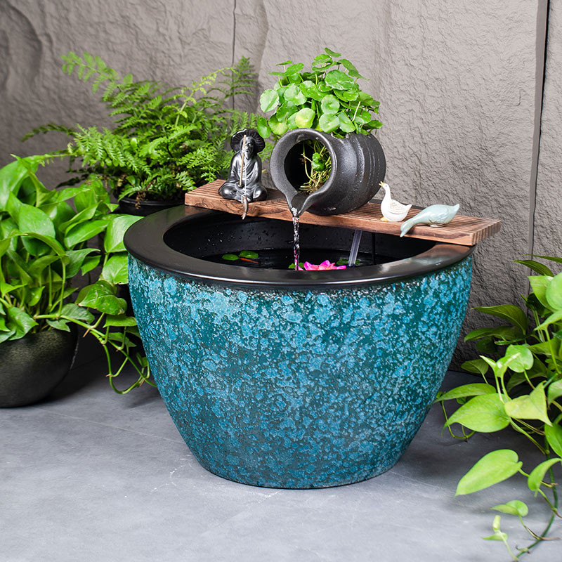 JY-8/Ceramic Big VAT Ancient Fish Tank Living Room Balcony Floor Fish ...