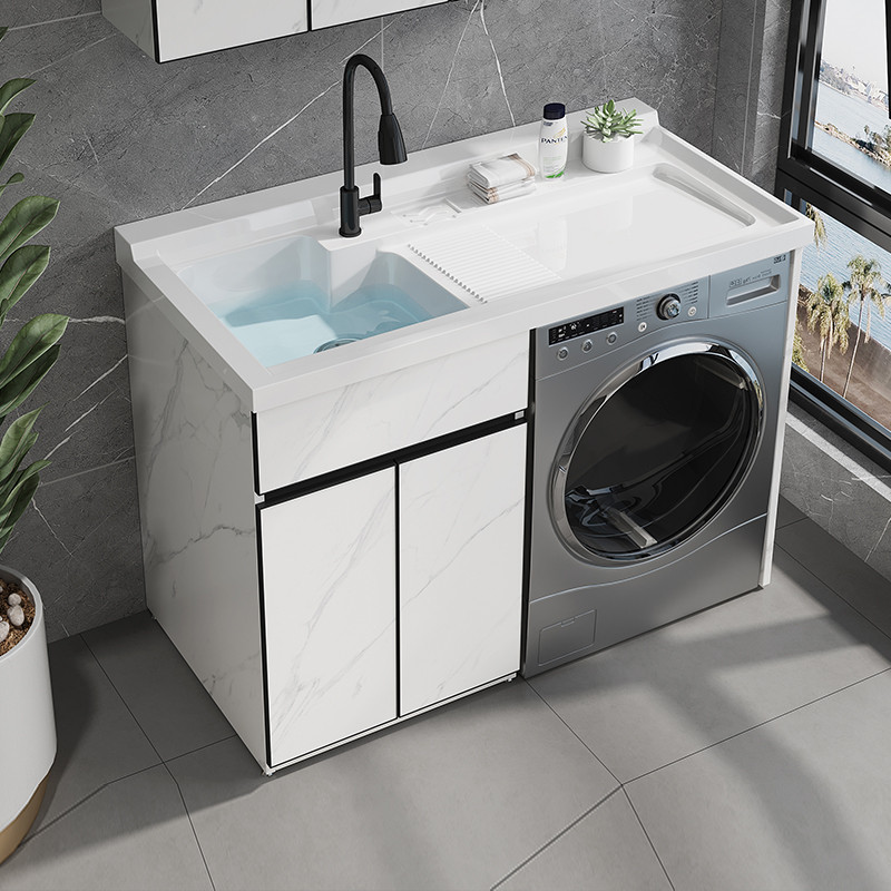 Contact seller/9U Solid Wood Balcony Washing Machine Cabinet Integrated ...
