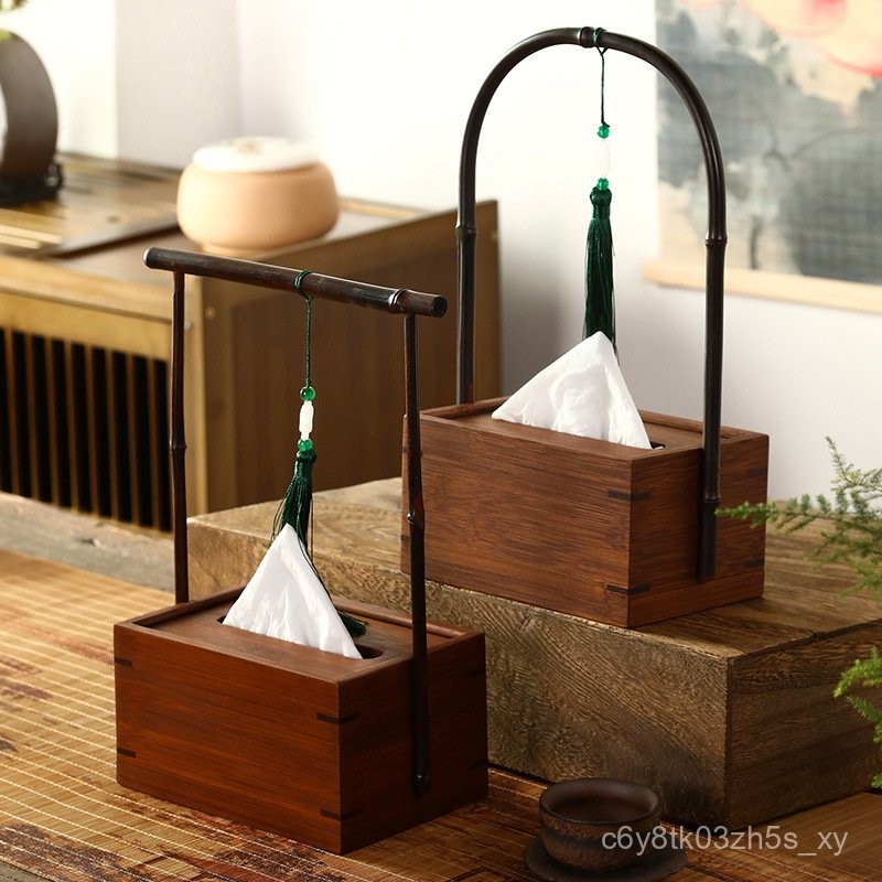 M/Bamboo Portable Tissue Box Tea Restaurant Storage Box Chinese Bamboo ...