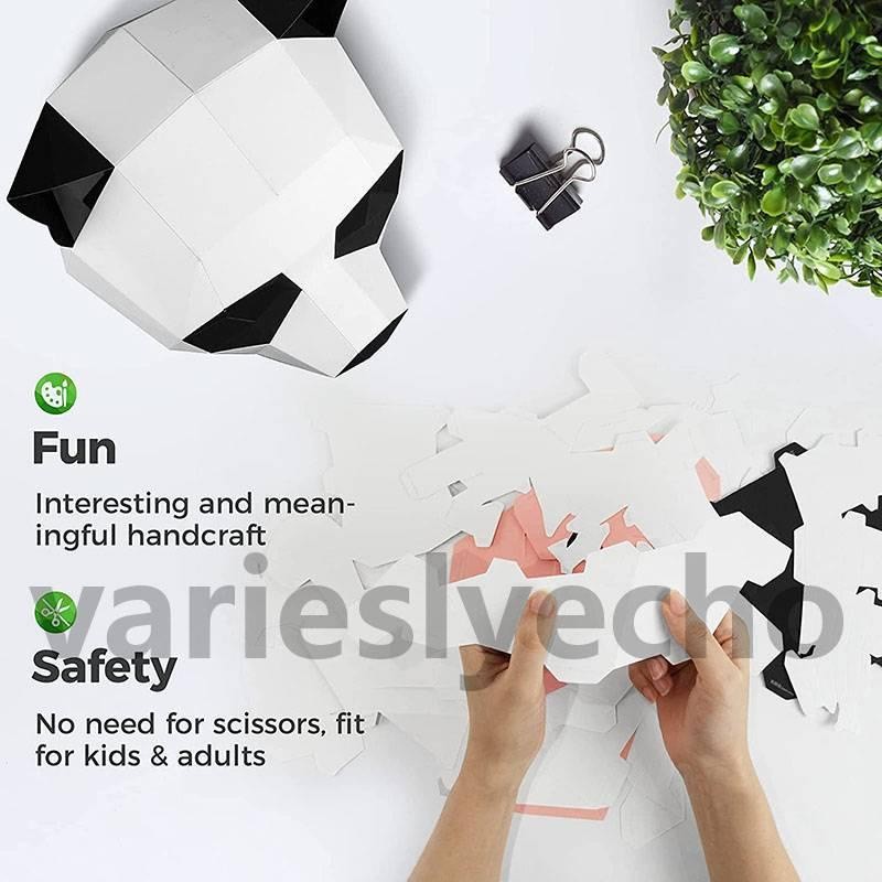 COD Geometric 3D Panda Akita Paper Mask, DIY Paper Mask, Cosplay ...