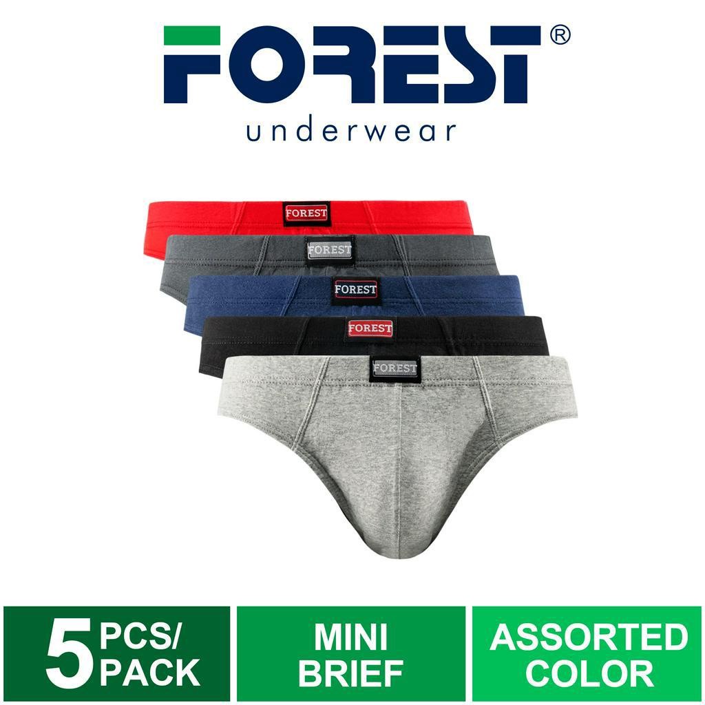 Forest Seluar Dalam Lelaki | (5 Pcs) Forest Men Brief 100% Cotton Men ...